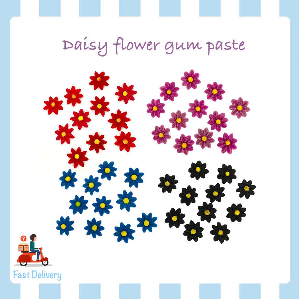 GUM PASTE (DAISY) / SUGAR PASTE FLOWER/ ICING FLOWER/ CAKE DECORATION ...