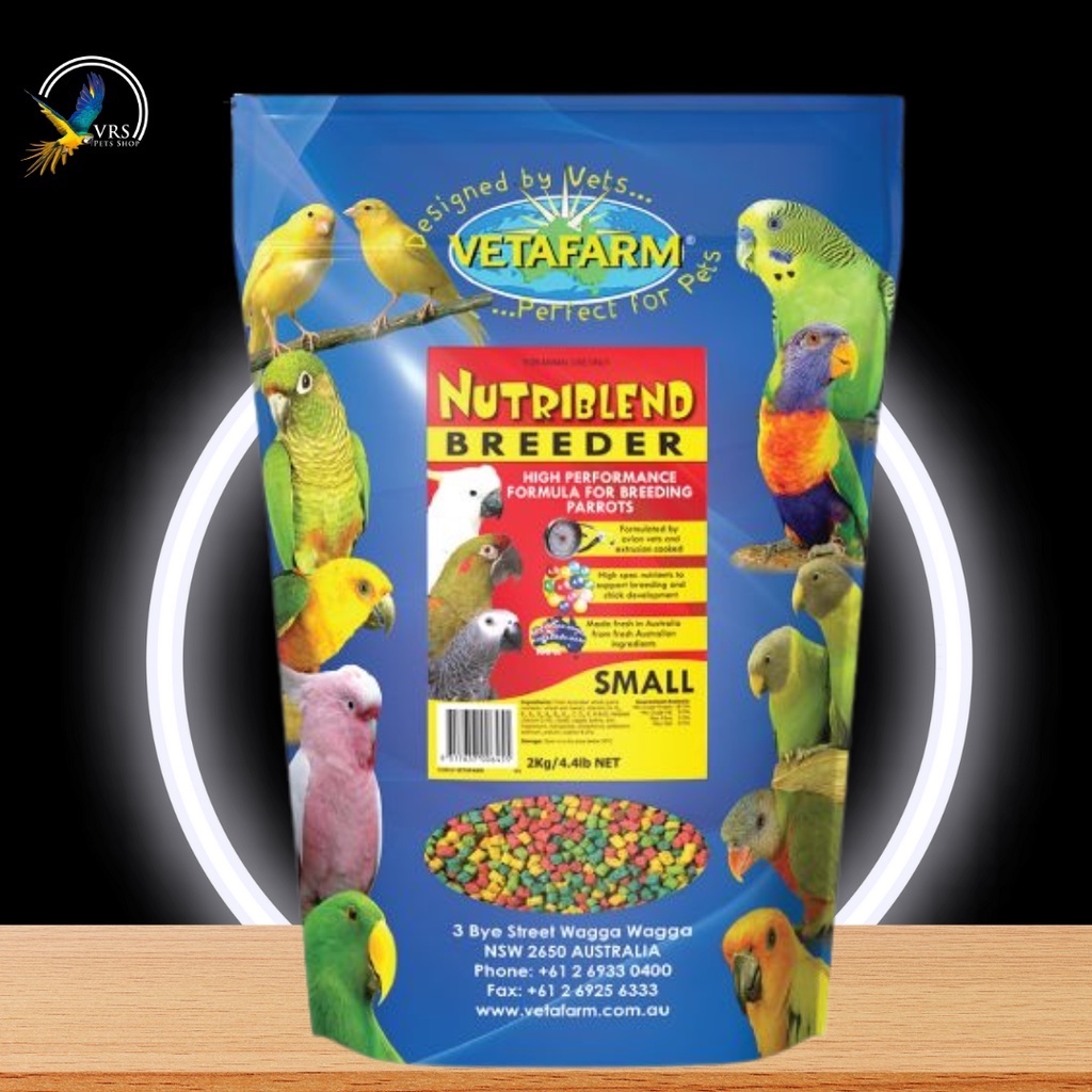 VETAFARM NUTRIBLEND BREEDER PELLETS SMALL // ORIGINAL PACK // 2KG ...
