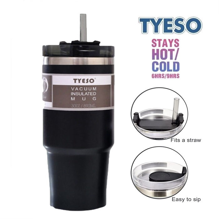 Tyeso 890ML Tumbler Drinkware Thermos Coffee Cup Thermal Cups for Cold Insulated Water Bottle ...