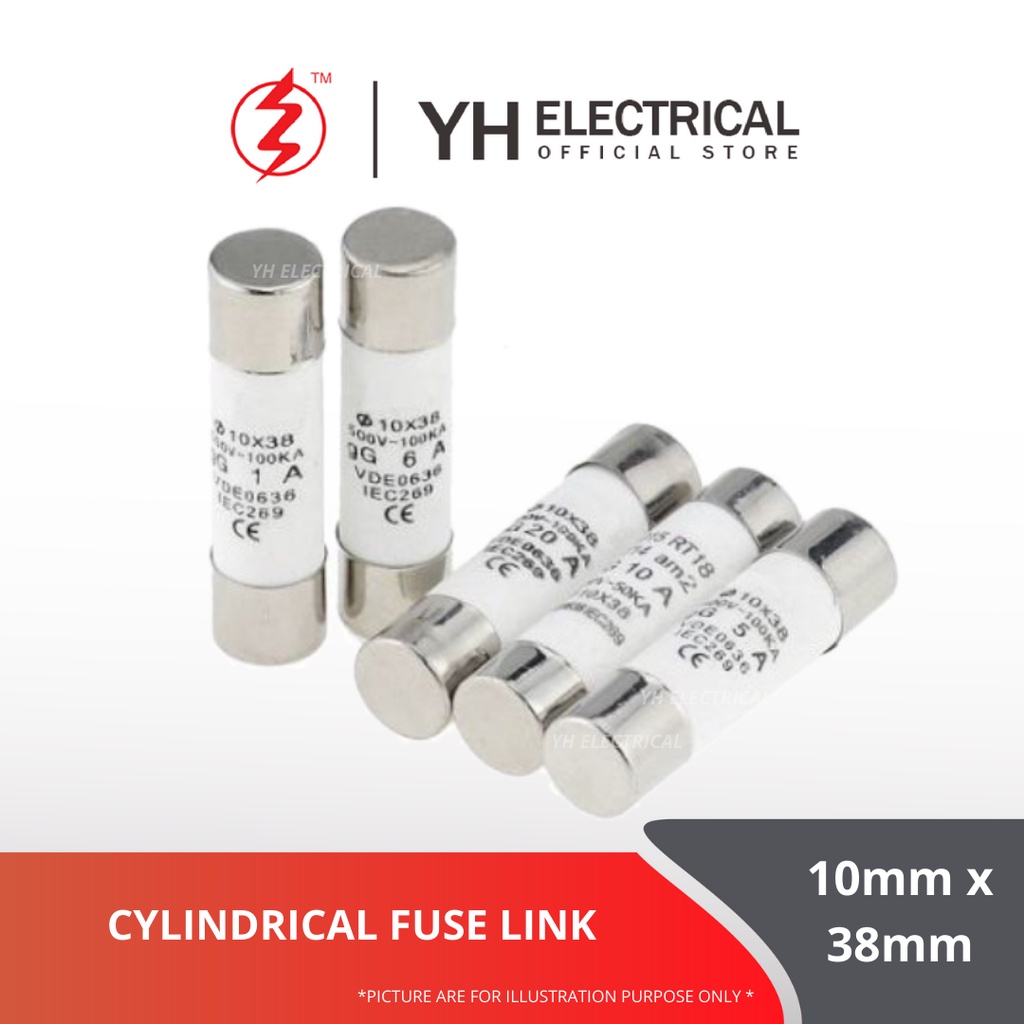 [10MM x 38MM] CERAMIC CARTRIDGE FUSE, 500V 1A/ 2A/ 3A/ 4A/ 5A/ 6A/ 8A ...