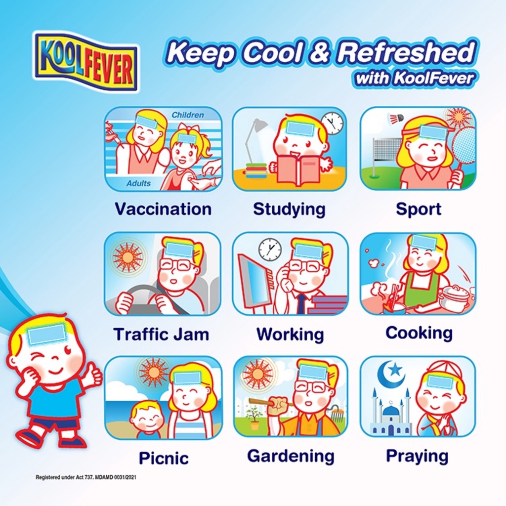 READY STOK Koolfever Cooling Sheet Cooling Pad for Adults Fever Cool ...