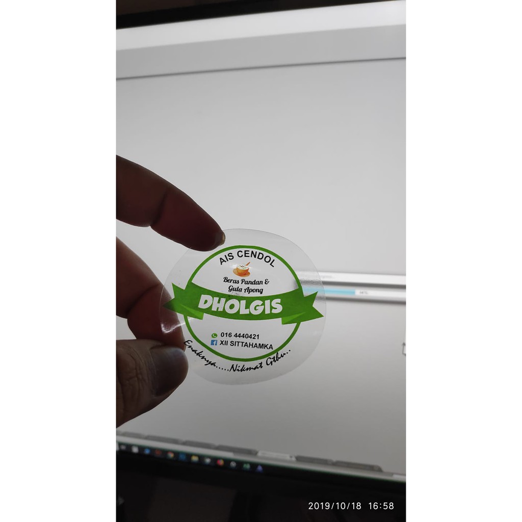 Sticker Murah Transparent / Kalis Air / Cetak Hitam & Berwarna / Siap ...