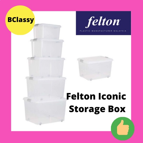 Felton Iconic Storage Box with Wheel Big Capacity Toy Storage Box Bekas ...