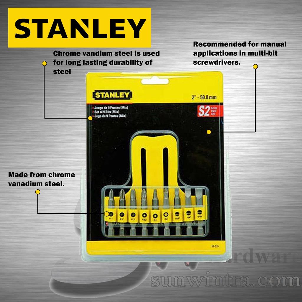 STANLEY SCREWDRIVER INSERT BIT SET | Shopee Malaysia
