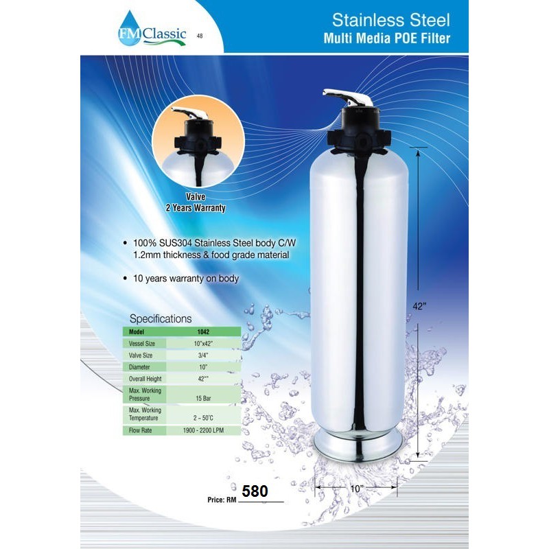 Outdoor/Whole House Water Filter Stainless Steel Multi Media Point Of ...