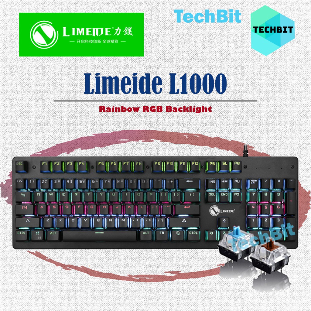 Mechanical Keyboard Limeide L1000 104Keys RGB Rainbow Blue Switch ...