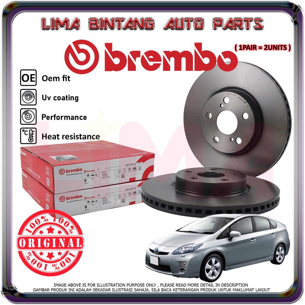 Toyota Prius ZVW30 Front / Rear Brake Disc Rotor 1Pair Brembo *Original ...