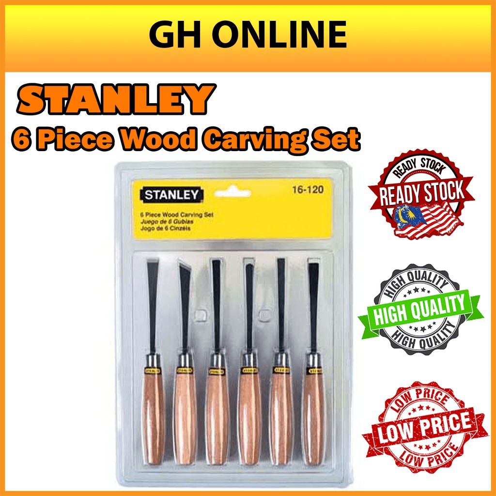 100% ORIGINAL STANLEY 6 PIECE WOOD CARVING SET | Shopee Malaysia
