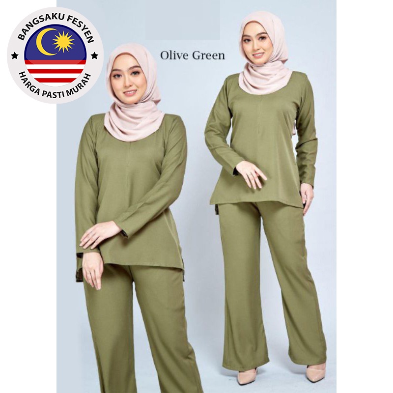 SET WARDA MUSLIMAH SUIT BLOUSE DAN SELUAR, Anna Suit Muslimah Office ...