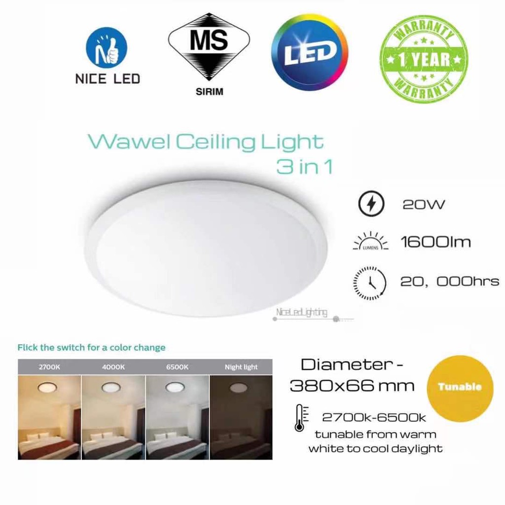 Philips Ceiling Light 20W 15Inch Tunable-Switch Colour ( Wawel ) | Shopee Malaysia