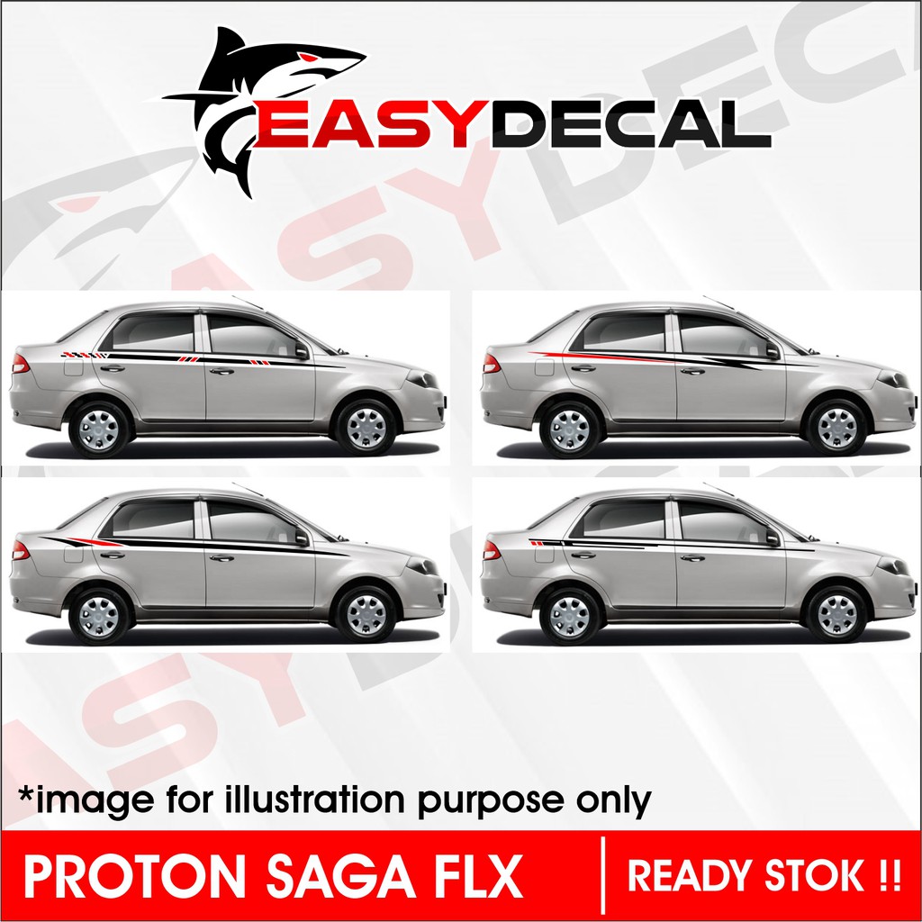 Proton Saga BLM/FLX body sticker / Racing Stripes / Body lining Sticker ...