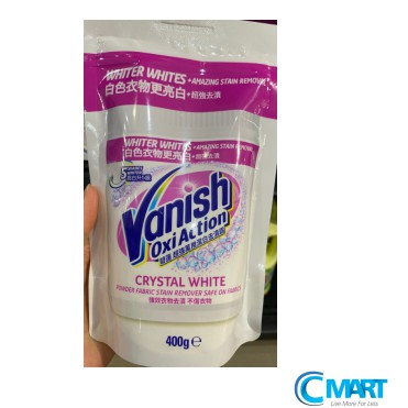 Vanish Oxiaction Crystal White Powder Fabric Stain Remover Pouch 400GM ...