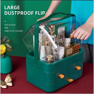 3 Layer Luxury Makeup Storage Box with Handle Cosmetic Organizer ...