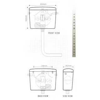 Techplas Elegen 1102 Cistern - Single Flush Push Button/ Toilet Cistern ...