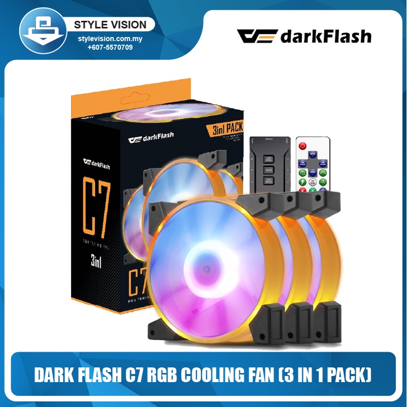 DARK FLASH C7 ARGB COOLING FAN (3 UNIT PACK) | Shopee Malaysia