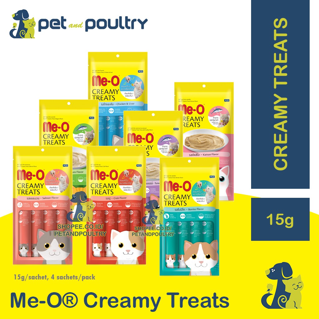Me-o creamy treats 15gr x 4 - liquid me o / meo cat snack | BeeCost