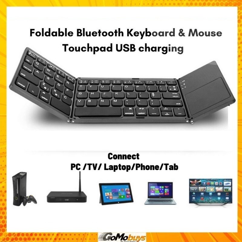 Foldable Bluetooth Keyboard QWERTY Touchpad USB Charging Wireless ...