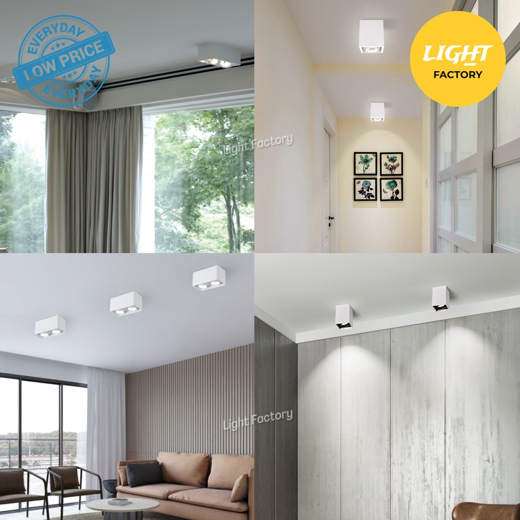 LED Surface Spotlight Eyeball Fitting GU10 MR16 Holder 1 Head 2 Head ...