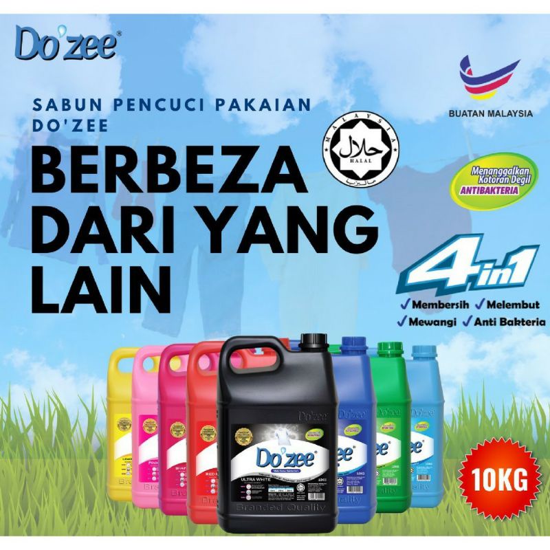 SABUN PENCUCI PAKAIAN DOZEE 10kg / SABUN BASUH BAJU HALAL JAKIM/ WANGI ...