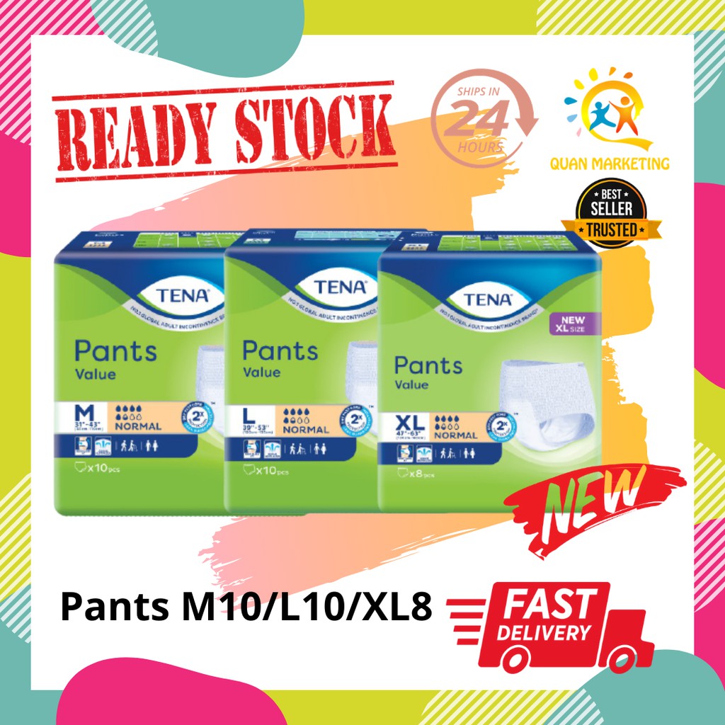 *New Design* TENA Pants Value Adult Diaper M10 / L10 / XL8 (1 pack) *New Design* - Fast Delivery ...