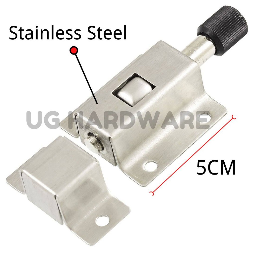 UG Stainless Steel Spring Loaded Push Button Gate Door Latch Bolt ...