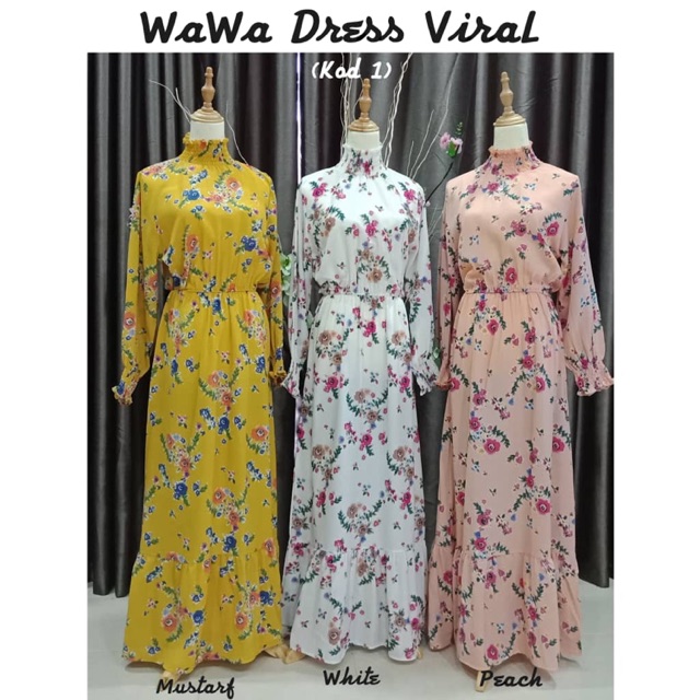 WAWA DRESS VIRAL (CODE1) | Shopee Malaysia