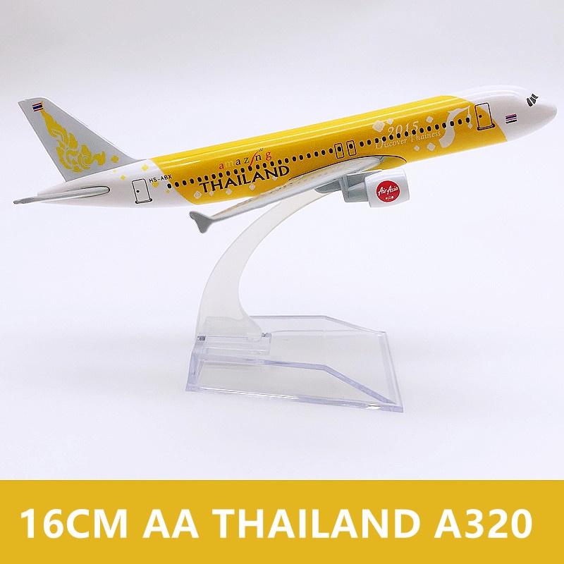 16cm Thailand AirAsia Airbus A320-200 2005 Alloy Metal Diecast Airplane ...