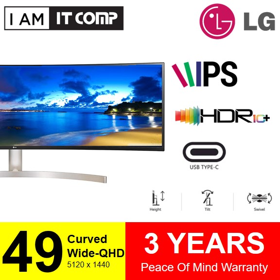 LG 49 Inch 49WL95CW / 49WL95C-W UltraWide 5K HDR 10 Dual QHD IPS Curved ...