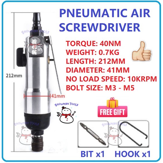 HIGH QUALITY 40NM PNEUMATIC AIR SCREWDRIVER IMPACT SCREW DRIVER OPEN ...