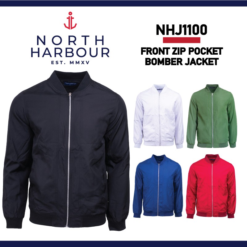 NORTH HARBOUR Unisex Bomber Jacket - Burgundy / Light Grey / Navy ...