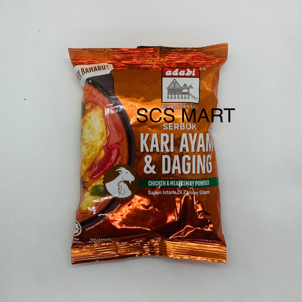 Adabi Chicken and Meat Curry Powder 250gm Serbuk Kari Ayam dan Daging ...