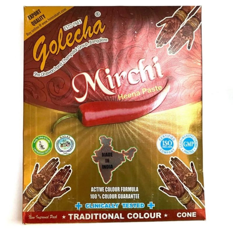 GOLECHA MIRCHI HENNA 1 BOX 12 CONES | Shopee Malaysia