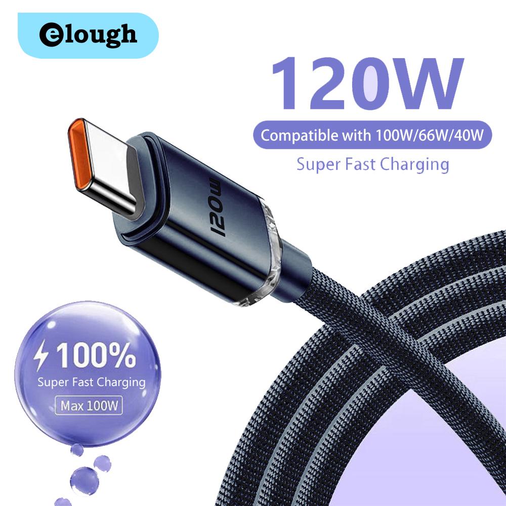 Elough 120W USB Type C Cable Fast Charging USB Cable Data Cord | Shopee ...