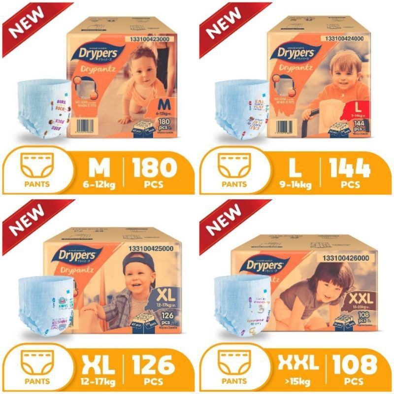 Drypers Drypantz Box M / L / XL / XXL (1 Box - 3 packs) | Shopee Malaysia