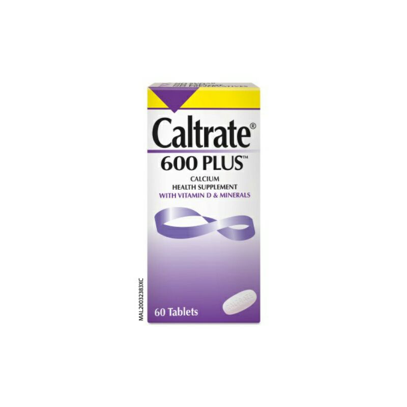 Caltrate 600 Plus Calcium Health Supplement with vitamin D&minerals 60 ...