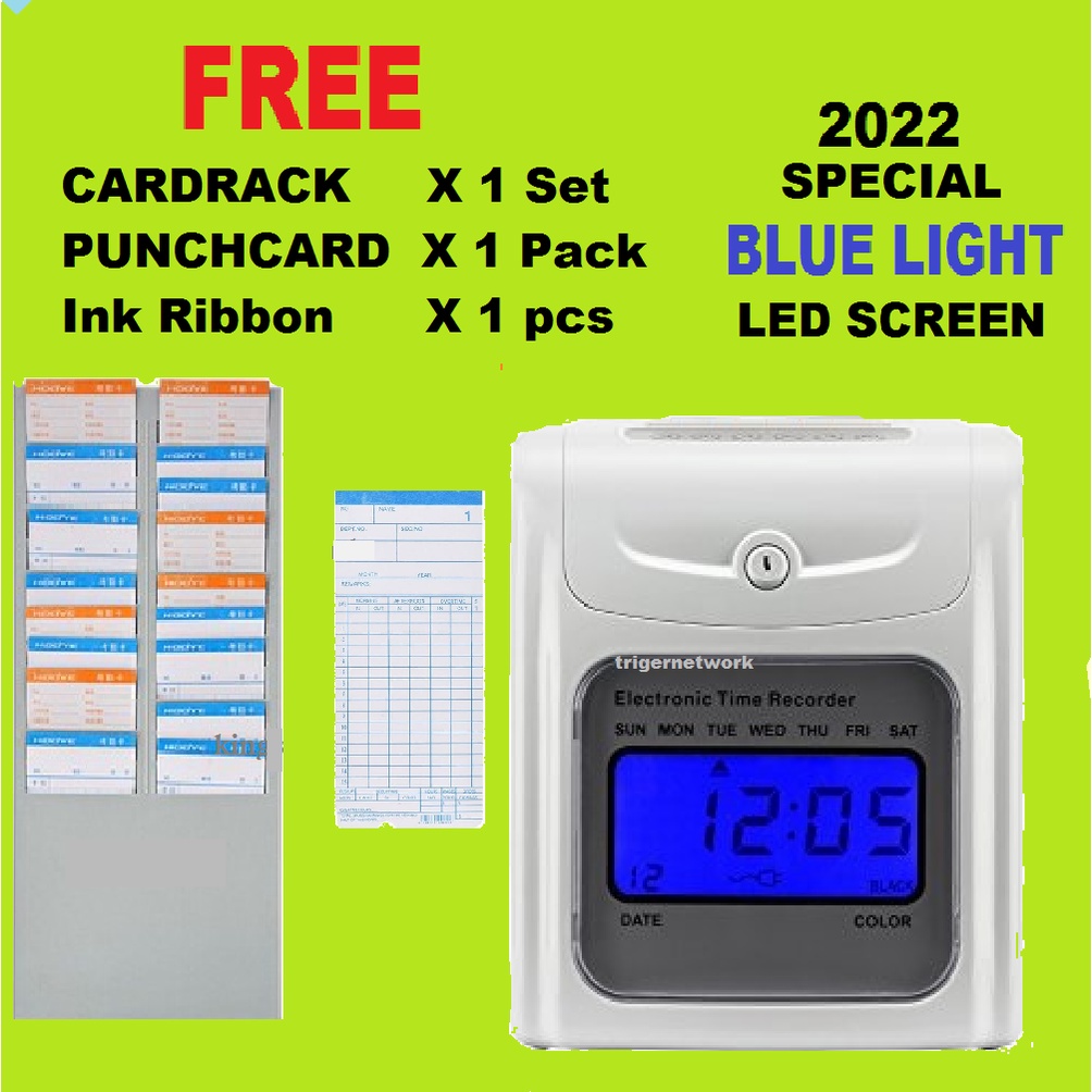 DIGITAL TIME RECORDER PUNCH CARD MACHINE COMPLETE SET | Shopee Malaysia