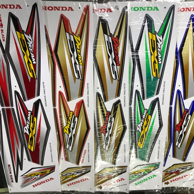 Stiker sticker body stripe cover set (13) HONDA EX5 DREAM EX5 high power BAJU COVERSET STRIPE ...