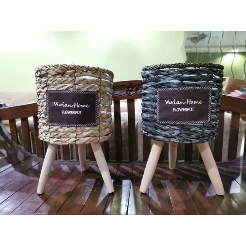 Pasu Rotan Flower Pot/ Bakul Berkaki / Pasu Berkaki | Shopee Malaysia
