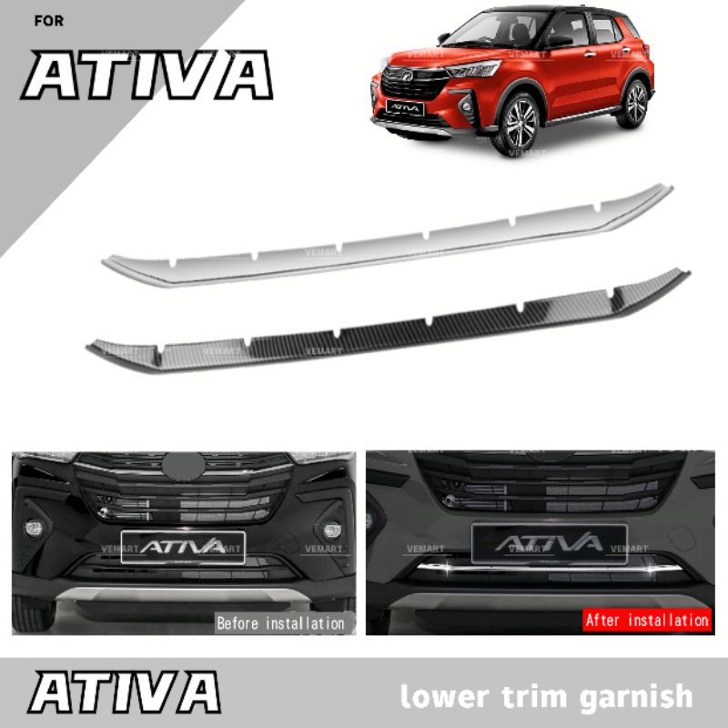 Vemart perodua ativa front bumper trim garnish accessories chrome ...