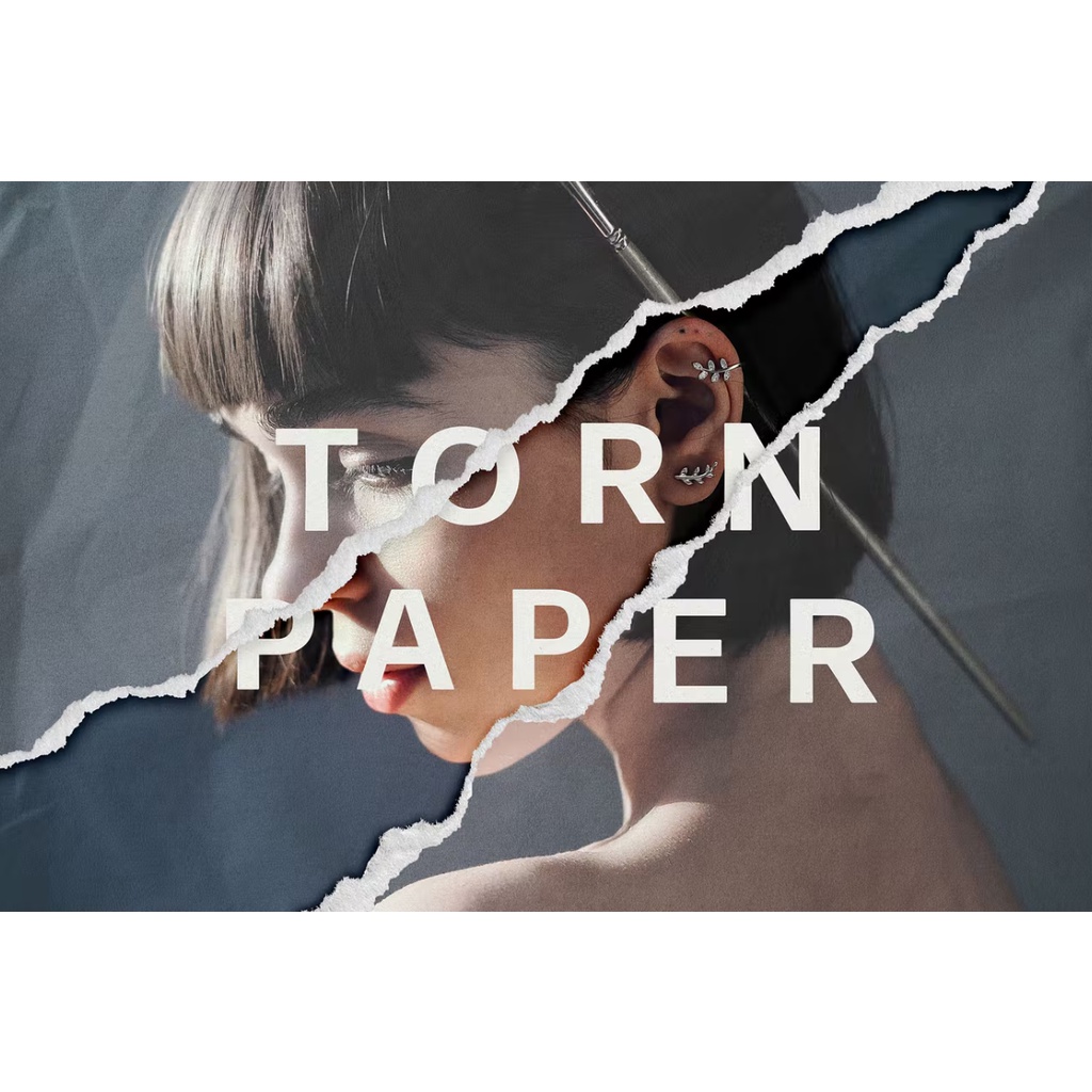 Adobe Photoshop Template - Ripped Image Photo Effect | Shopee Malaysia