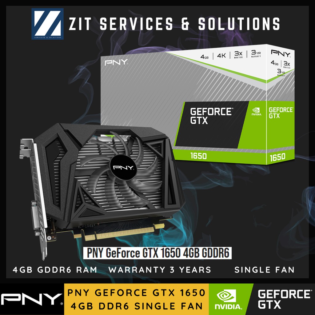 PNY GTX 1650 Single Fan 4GB GDDR6 | Shopee Malaysia