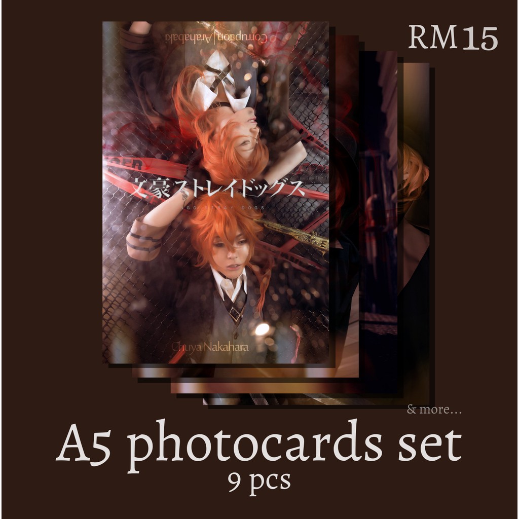 Cosplay Photocards Kousuke Bungou Stray Dogs BSD Chuya Chuuya Nakahara ...