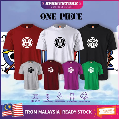 One Piece OEM Short Sleeve T-Shirt Unisex Female&Male 100% Cotton; Baju ...