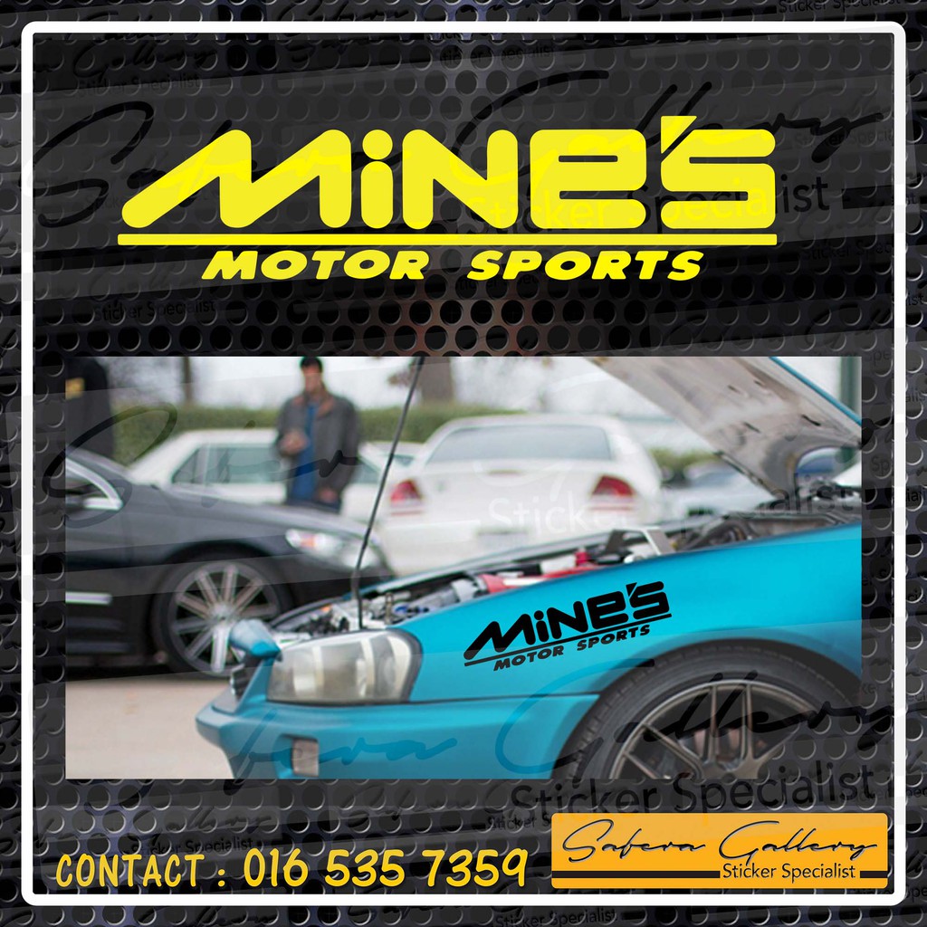 MINES MOTOR SPORT car sticker honda toyota mazda daihatsu perodua ...