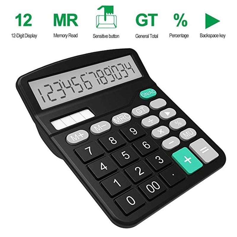 Calculator 12 Digits Display Desktop large keys mute office financial ...