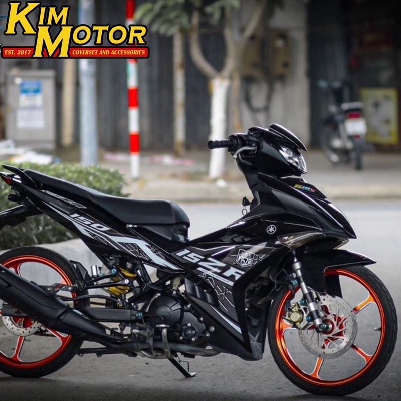 COVERSET Y15 V1 V2 ORIGINAL VELOZI METALLIC BLACK Y15 BLACK WHITE ...