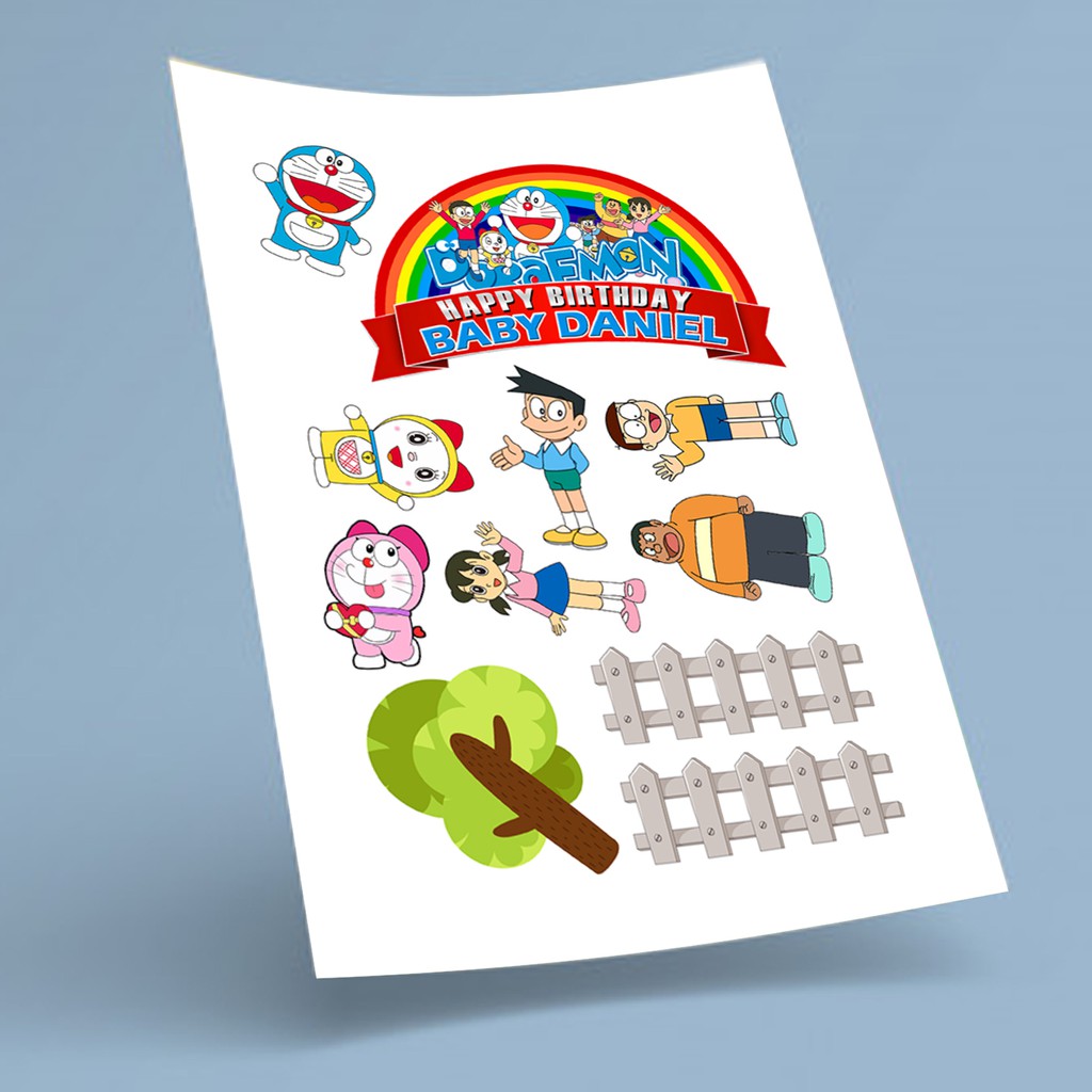 DORAEMON CUSTOM NAME & AGE [JPEG FORMAT/FILE] [CAKE TOPPER] [PRINT ...