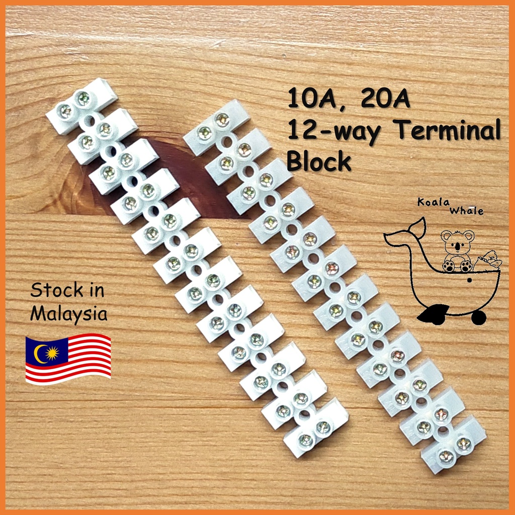 Terminal Block Screw Wire Connector 10A 20A PVC Penyambung Wayar ...