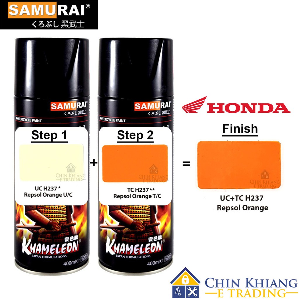 Samurai H237 Honda Repsol Orange 2 Coat System Spray Paint 400ml ...