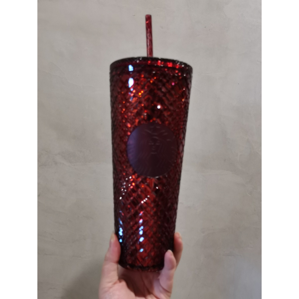 100% ORIGINAL!!! READY STOCK!!Starbucks Jeweled red Cold Cup (24oz ...